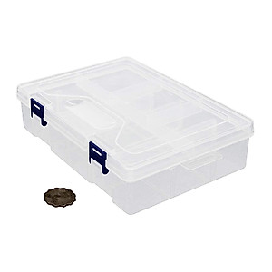 Juvielich Clear Plastic Organizer Box, 8 Grids Storage Container Jewelry Box with Adjustable Dividers, for Beads Art DIY Crafts Jewelry Fishing Tackles 9.06" x 6.3"x 2.36"(LxWxH) 1PC