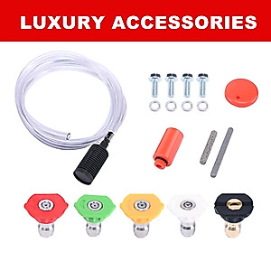 3/4'' Shaft Horizontal Pressure Washer Pump, 3000 PSI@2.5 GPM Power Washer Pump with Nozzle Tips, Hardware and Siphons Tube, Replacement/Accessories for Residential and Industrial Gas Powered Washer