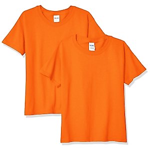 Gildan Youth Heavy Cotton T-Shirt, Style G5000B, 2-Pack, Orange, Small
