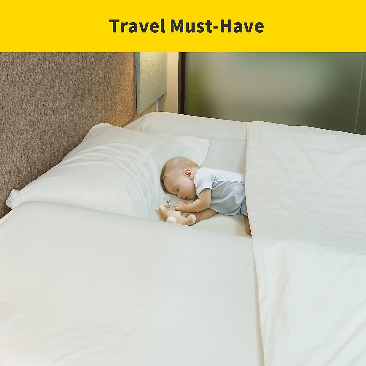 USHMA [2-Pack] Travel Bed Rails for Toddlers | Inflatable Bed Rails, Blow Up Bed Rails for Kids | Toddler Bed Guard Rail for Full, Queen, King Size Beds | Portable Bed Rail for Home, Hotel or Travel