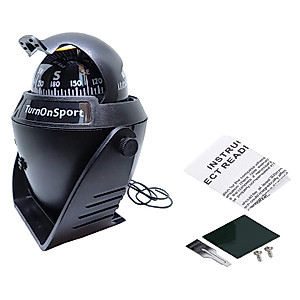 Boat Compass Dash Mount Flush - Boating Compass Dashboard Suction - Navigation Marine Compass Boats Surface Mount - Illuminated Dashboard Compass Ship - Electronic Sea Compass Suction Cup (Black)