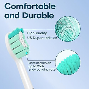 Senyum Replacement Toothbrush Heads Compatible with Phillips Sonicare Replacement Brush Head, Electric Toothbrush Heads Refill for Sonic Care Snap-On, White (8 Pack)