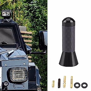 NGHEY 1 Pack Car Short Antenna, 1.37" Aluminum Carbon Fiber Antenna Replacement, AM/FM Radio Antenna Kit Universal for Most Cars SUVs and Trucks (Black)
