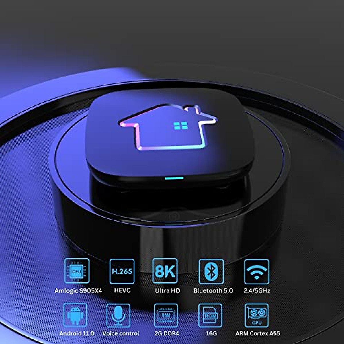 2023 HTV H8, Brazil TV Box HTV 8, AV1 Super HD, 4K Utral HD Streaming Media Player, Android 11, 2+16 GB, Dual Band WiFi (2.4+5Ghz), Compatible with Alexa