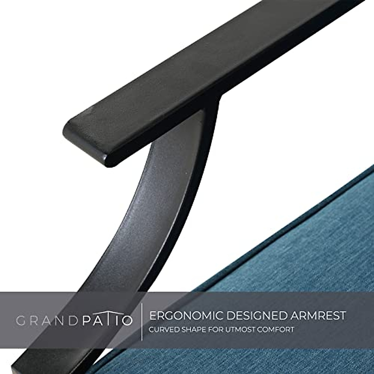 Grand patio Outdoor Patio Seating Chair, Motion Chair, Stationary Rocker, Metal Patio Chair Set of 2,Peacock Blue