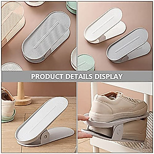 Toyvian Sneaker Holder 2pcs Shoe Slots Rack Adjustable Shoe Stacker Space Saver Double Deck Shoe Rack Holder for Closet Organization Sneaker Shelf