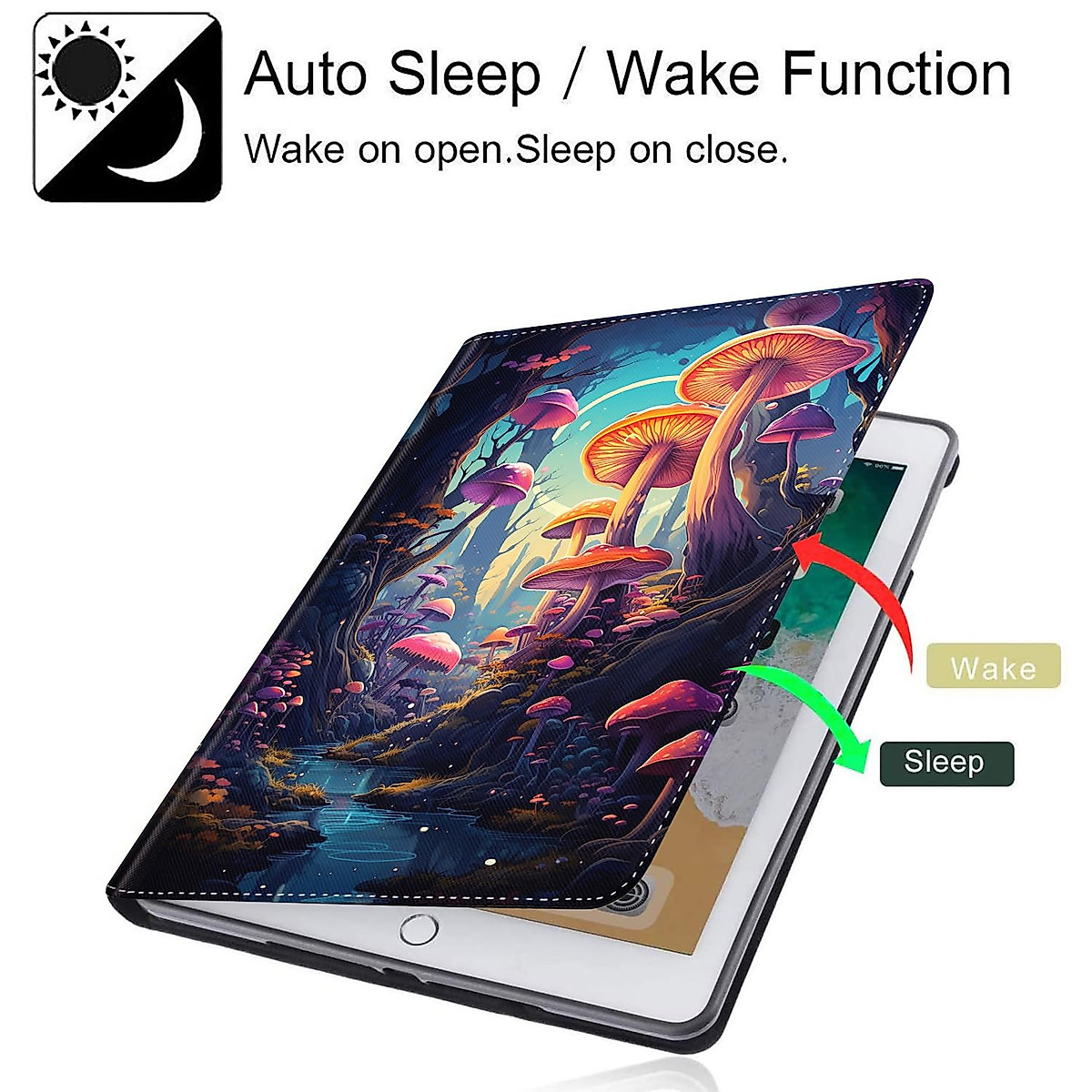 Case for Samsung Galaxy Tab S8 2022/Tab S7 2020 11 Inch (Model SM-X700/X706/T870/T875/T878), Smart Stand Back Cover Auto Wake/Sleep for Galaxy Tab S8 / S7，Colorful Mushrooms