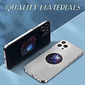 Weewooday 24 Pieces Phone Metal Plates Magnetic Mount Metal Plate for All Magnetic Car, Cell Phone, Tablet Holder, 12 Rectangle and 12 Round (Purple and Blue,Delicate Style)