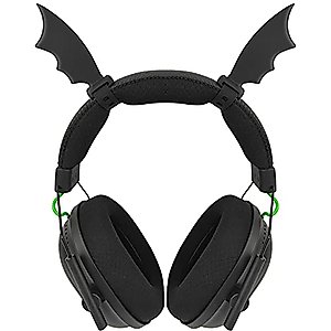 Halloween Bat Wings Headphone Attachment, Bat Devil Horns Headband Headset Decor, Cosplay Props Bat Wing for Halloween Christmas Party Dress Up Accessories,Black