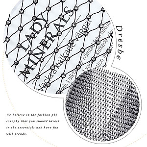 DRESBE Rhinestone Mesh Body Chains Hollow Tank Tops Bikini Crop Top Party Body Jewelry Accessories for Women and Girls (Black-V Neck-L)