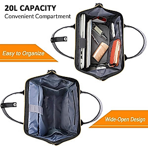 Laptop Backpack for Women, Travel Backpack for School with USB Charging Port Fit 15.6 Inch Laptop, College Backpack Purse Water Resistant School Bookbag Carry on Bag for Office/Teacher/Work, Grey