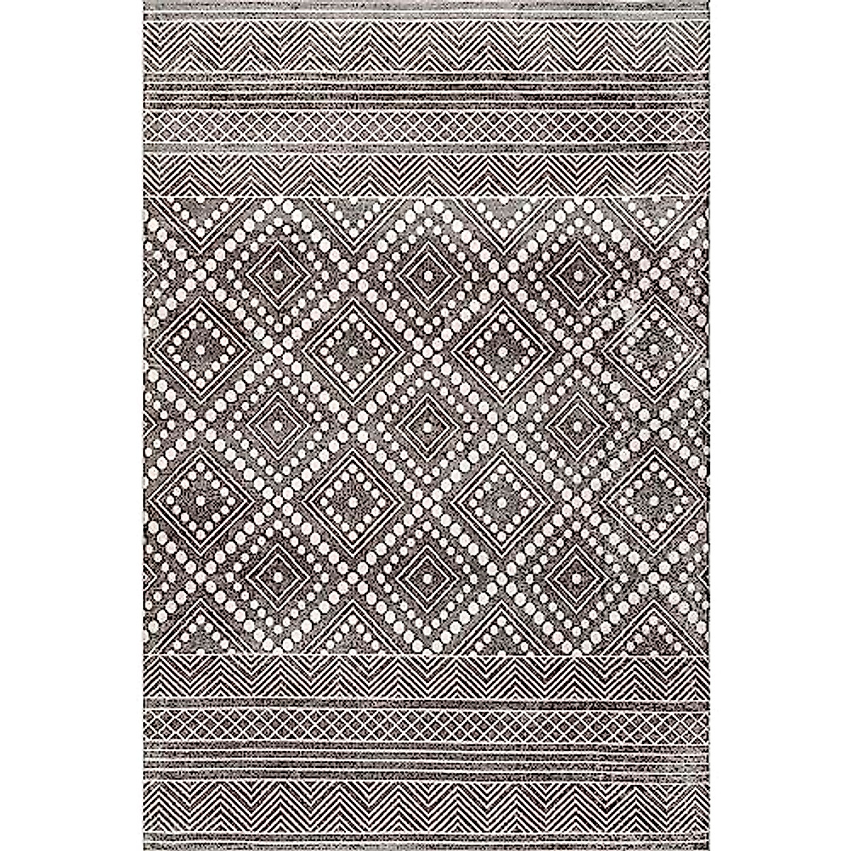 nuLOOM Phyllis Machine Washable Diamond Trellis Area Rug, 8x10, Grey