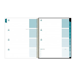 2023-2024 Blue Sky™ Inkwell Press Windblown CYO Horizontal Flex Weekly/Monthly Academic Planning Calendar, 8-1/2" x 11", Charcoal, July 2023 to June 2024, 142397