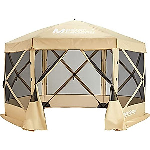 MASTERCANOPY 10x10 Portable Screen House Room Pop up Gazebo Outdoor Camping Tent with Carry Bag(10x10,Beige)