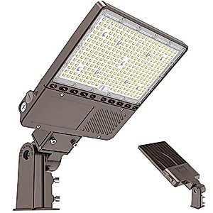 LED Parking Lot Light 150W Adjustable w/ Photocell Slip Fitter 21000lm 5000K Commercial Shoebox Pole Lighting Dusk to Dawn Light Outdoor Flood Security Lamp for Street Area Stadium Roadway, DLC Listed