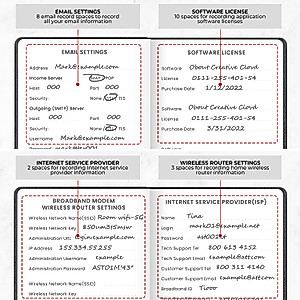 molekaus Password Book with Alphabetical Tabs Small Password Keeper with Extra Password Space to Change Password. Password Notebook for Home or Office for Internet Log In, 6.1*3.7in black small