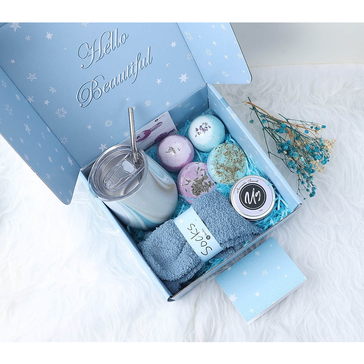 Ultra Glory get well soon gifts for women, Cheer Up Birthday Gifts for Friends & Teachers, Skin and Self Care Kit, Sympathy Gift With Coffee Tumbler, Thinking of You Spa Gift Baskets for Females