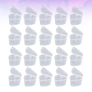 EXCEART Heart Shaped Souffles Cups Transprarent Plastic Storage Box design, easy to DIY， Sewing Supplies Storage. Plastic Sauce Cups