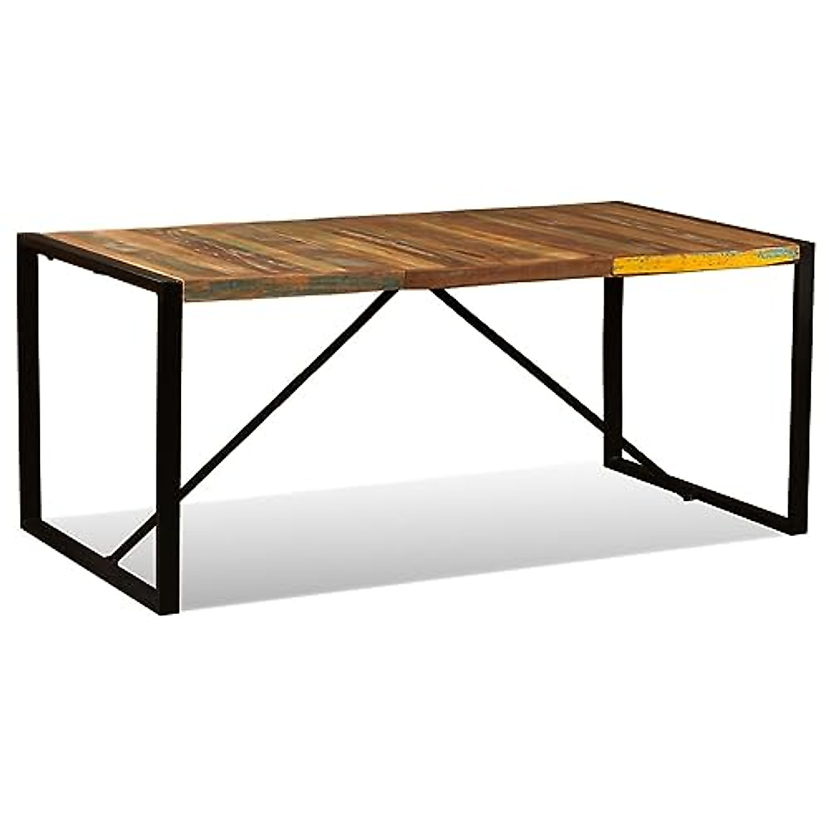 WHOPBXGAD Dining Table,Wooden bar Table, Industrial Restaurant bar Table Suitable for Living Room, Dining Room, Bistro Table,Solid Reclaimed Wood 70.9"