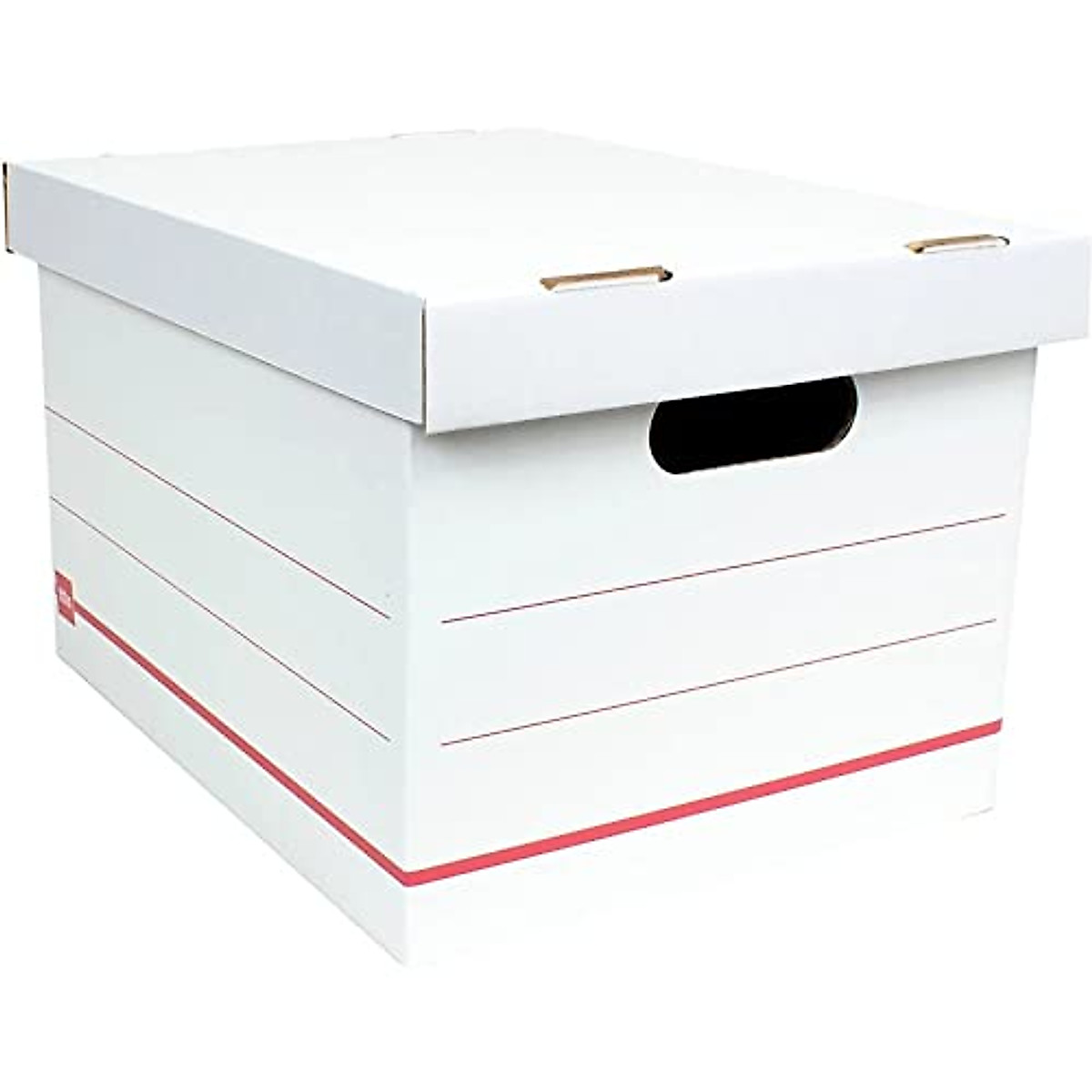 Office Depot® Brand Standard-Duty Corrugated Storage Boxes, Letter/Legal Size, 15" x 12" x 10", 60% Recycled, White/Red, Pack of 15
