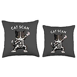 Radiology Technician Gifts for Rad Techs CT Scan Funny Cat X-Ray Pun Meme Rad Tech Throw Pillow, 18x18, Multicolor