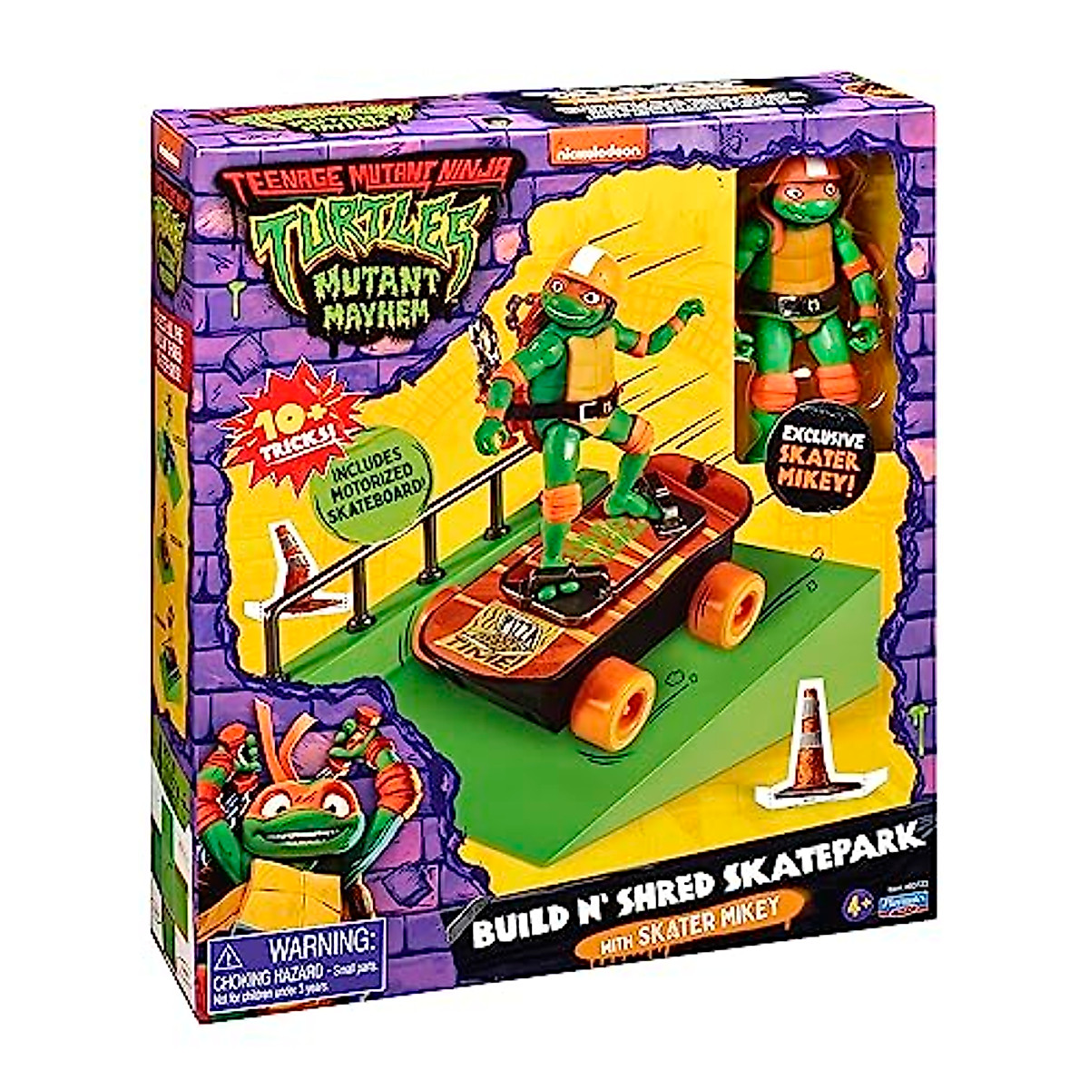 Teenage Mutant Ninja Turtles: Mutant Mayhem Michelangelo on a Skateboard with Accessories by Playmates Toys - Amazon Exclusive