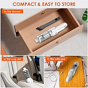 Handheld Car Vacuum Cleaner Cordless, 12000PA Strong Suction Handheld Vacuum Cleaner, Portable Mini Car Hand Held Vacuum Cleaner Rechargeable for Home