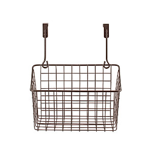 Spectrum Diversified Grid Storage Basket, Over The Cabinet Steel Wire, Sink Organization for Kitchen & Bathroom, Large, Industrial Gray