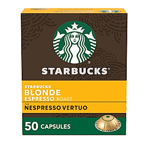 Starbucks by Nespresso Blonde Roast Espresso (50-count single serve capsules, compatible with Nespresso Vertuo Line System)