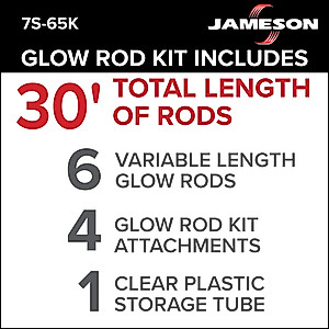 Jameson 7S-65K Fiberglass Glow Rod, 30'