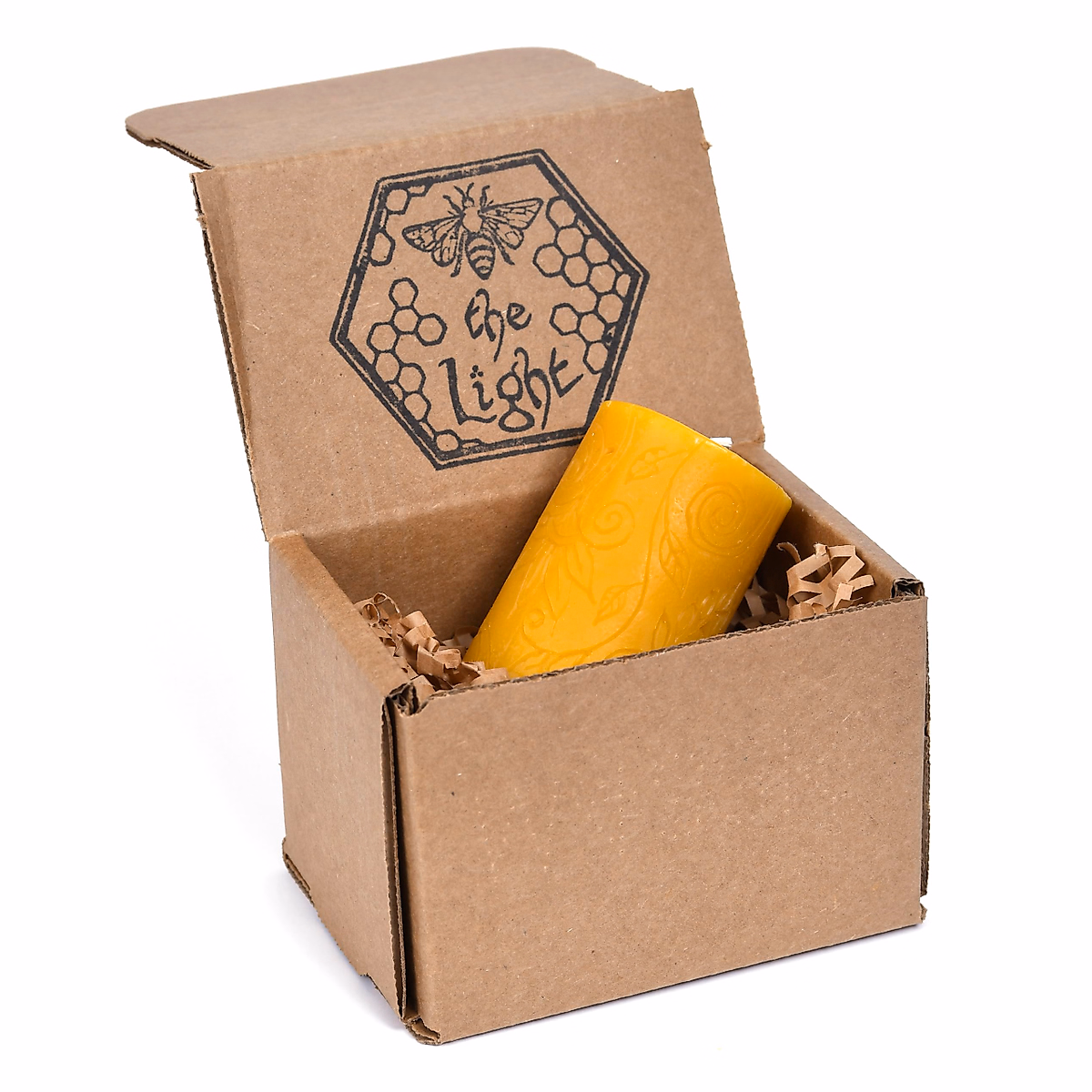 BeeTheLight Beeswax Pillar Candle - 100% Pure Bees Wax - Choose Your Size and Color - 24 Hour Burn Time - 2x3 - Unscented - Natural Light Honey Scent (Natural Yellow, Small)