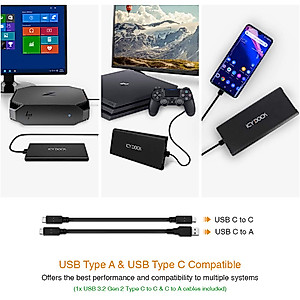 ICY DOCK M.2 NVMe to USB 3.2 Gen 2 (10Gbps) Enclosure Adapter Thunderbolt 3 / 4 Port Compatible Includes USB-C and USB 3.0 Cables (Supports M.2 NVMe SSDs 22110 2280 2260 2242) | ICYNano MB861U31-1M2B