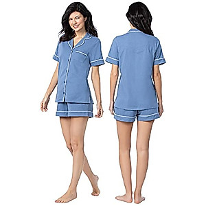 PajamaGram Cotton Womens Pajama Sets - Womens Pajama, Blue, 1X (18W-20W)