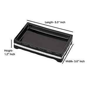 nu steel GB-8PC/SET Giraffe Black Bath Accessory Set for Vanity Countertops 8 Piece Includes Cotton Container, Dish,Toothbrush, Tumbler,soap Lotion,Waste Basket,Tissue Box Holder,Tray-Resin, 8