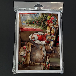 Caroline's Treasures DAC3316GCA7P Cookies with Santa Claus Greeting Cards Pack of 8 Blank Cards with Envelopes Whimsical A7 Size 5x7 Blank Note Cards