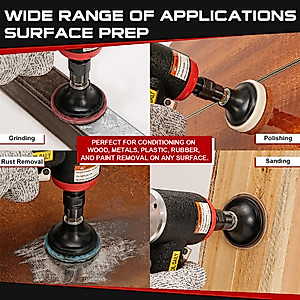 SI FANG 16Pcs Air Die Grinder Kit, Right Angle Die Grinder with 1/4" 1/8" Collets and 2" Quick Change Roll Lock Sanding Discs Accessories Set, 20,000RPM Pneumatic Air Grinding Tools Attachments Black