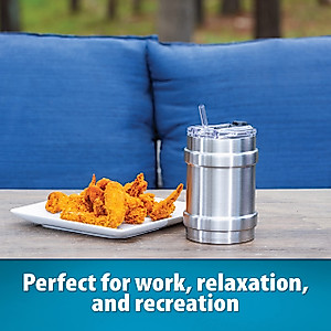 XPAC XL 50 Ounce Double Vacuum Wall Stainless Steel Vacuum Insulated Tumbler with Lid and Handle (Silver)