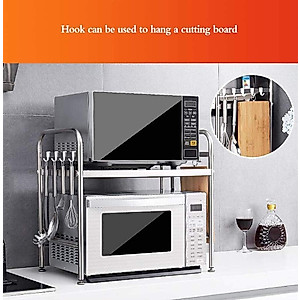 Viinice Multifunction Home Microwave Oven Rack Storage Rack 304 Stainless Steel Kitchen Desktop Oven Shelf Double-sided Countertop Rice Cooker Pot/Lid Racks, Cookware Racks, Microwave Racks