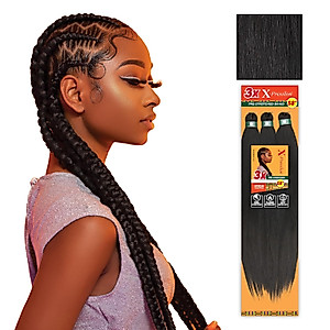 Sensationnal Braids XPRESSION 3X Pre-Stretched Braid 58 inches (5-pack, 1B)