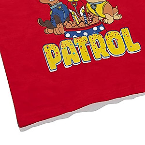 Paw Patrol Nickelodeon Chase Rubble Marshall Birthday Little Boys Graphic T-Shirt Red 6