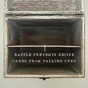 Dekali Designs Rustic Recipe Box and Cards and Dividers (4x6 Inches) - Comes with 50 Recipe Cards and 12 Beautiful Dividers - Wood Recipe Holder With Dual Slots
