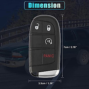 X AUTOHAUX 2pcs 433Mhz Replacement Keyless Entry Remote Car Key Fob for Dodge Durango 2014-2018 for Dodge Journey 2011-2018