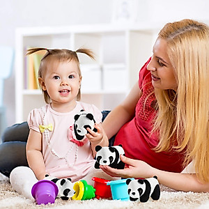 6 Pieces Mini Panda Plush Toy 4 Inch Stuffed Panda Soft Tiny Panda Doll Panda Plush Hanging Pendant Ornament for DIY Keychain Birthday Xmas Decorations Party Favor Chinese Souvenir (Walking Style)