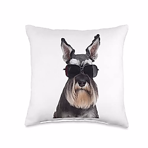 Mini Schnauzer Gifts & Schnauzer Lover Gifts Miniature Mini Schnauzer Throw Pillow, 16x16, Multicolor