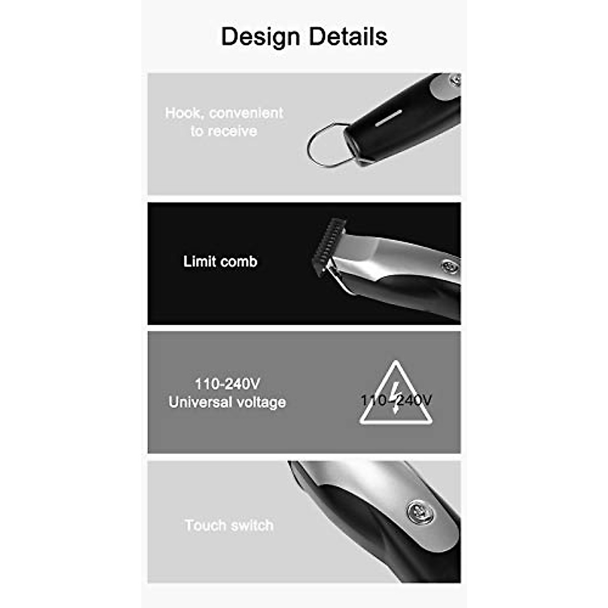 Cordless Electric Hair Clippers Pers Professional Rechargeable Maquinade Cortar Cabello Machine for Men Barber Grooming Cutter Kit Metal Oil Head Haircut Quick Charging Shaver Razors