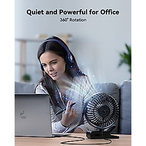 GEHEN 3-Speed Clip-On Fan with Sturdy Clamp & Strong Airflow, USB-Powered for Easy Cooling, Ultra-Quiet Operation Ideal for Bedroom, Office, & Stroller Use