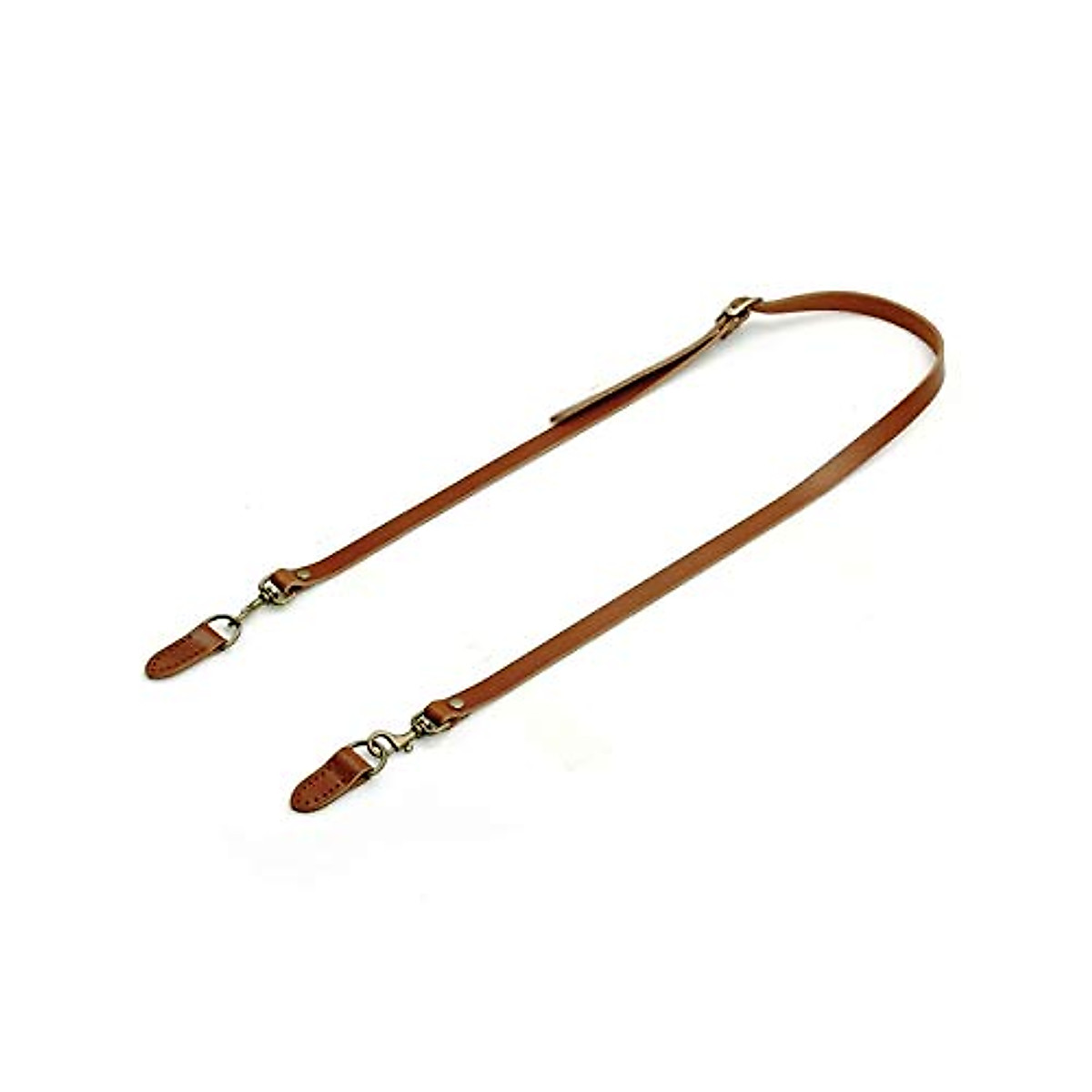 44" ~ 47.7" byhands Genuine Leather Adjustable Crossbody Bag Strap with Leather Tab, Tan (40-1150)