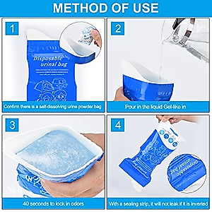 Moodooy Emergency Portable Urine Bag, 20pcs Travel Urinal Bag, Disposable Urine Bag can be Used for Emergency Situations Such as Traffic Jams, Vomiting, Camping, etc. Unisex Urinal Bag.