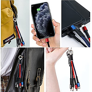 Laugwey Multifunction USB Charging Cable Set,3 Pack 3 in 1 Nylon Braided Charging Cord,Multiple USB Fast Charger Cords for Home,Office,Car