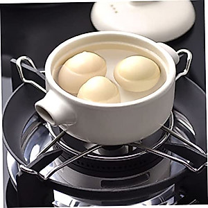 RORPOIR 2pcs Gas Stove Bracket Wok Pan Support Stand Milk Pot Grate Gas Stove Trivet Stainless Steel Saute Pan Oven Pans Kitchen Utensil Holder Gas Stove Support Rings Gas Stove Supports